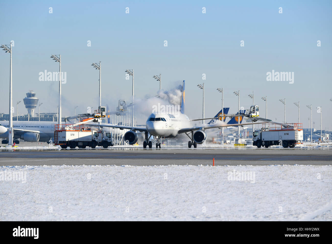 Lufthansa, Airbus, A 321, winter, snow, ice, iced, cold, weather ...