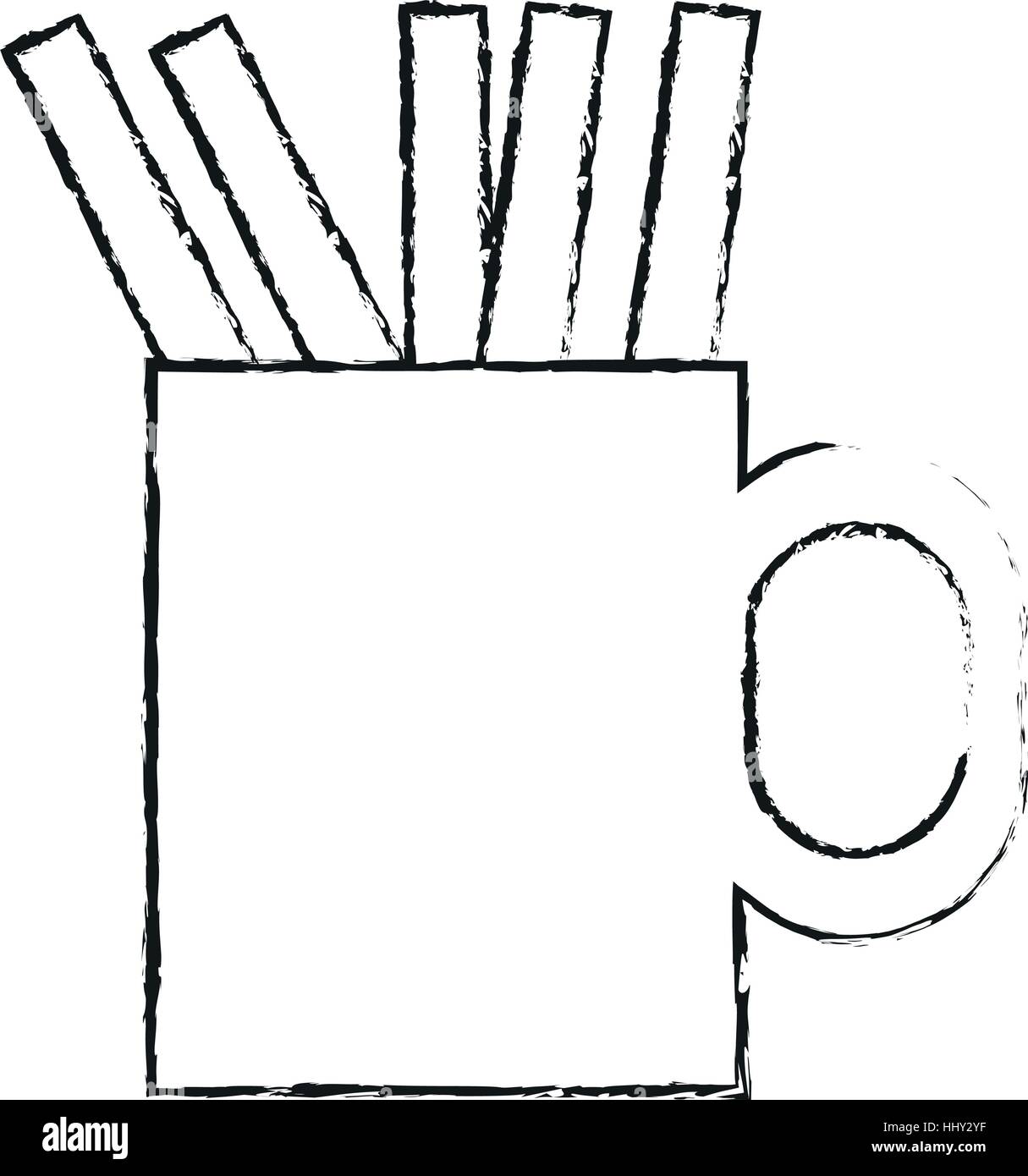 cup with pencils and pens Stock Vector Image & Art - Alamy