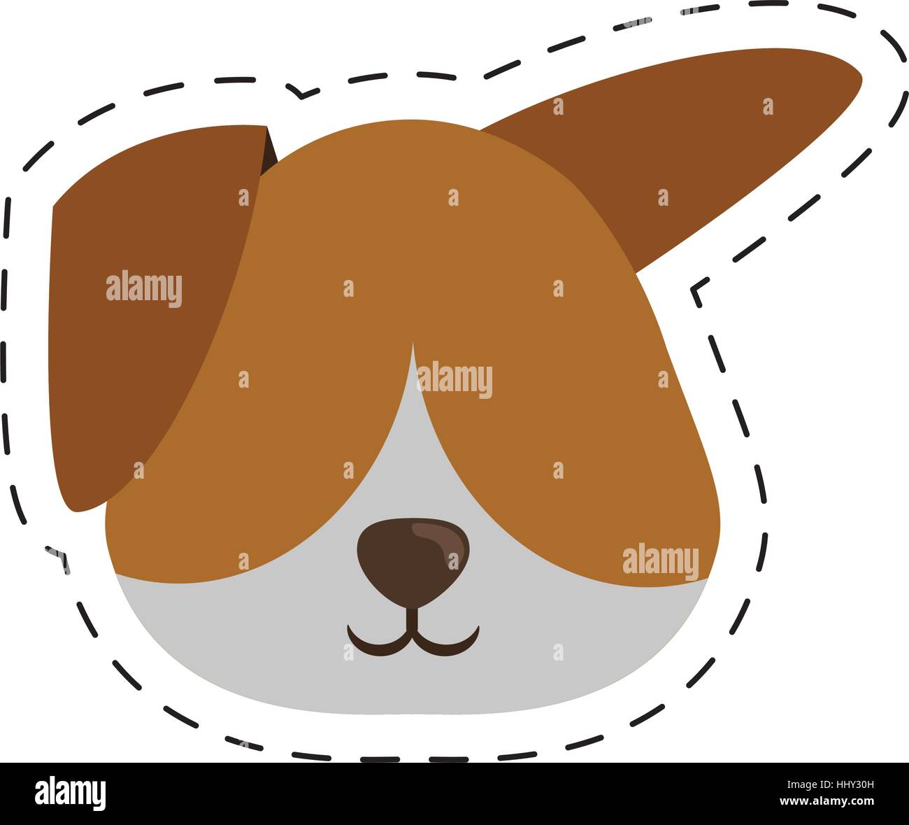 face doggy pet with line dotted Stock Vector Image & Art - Alamy