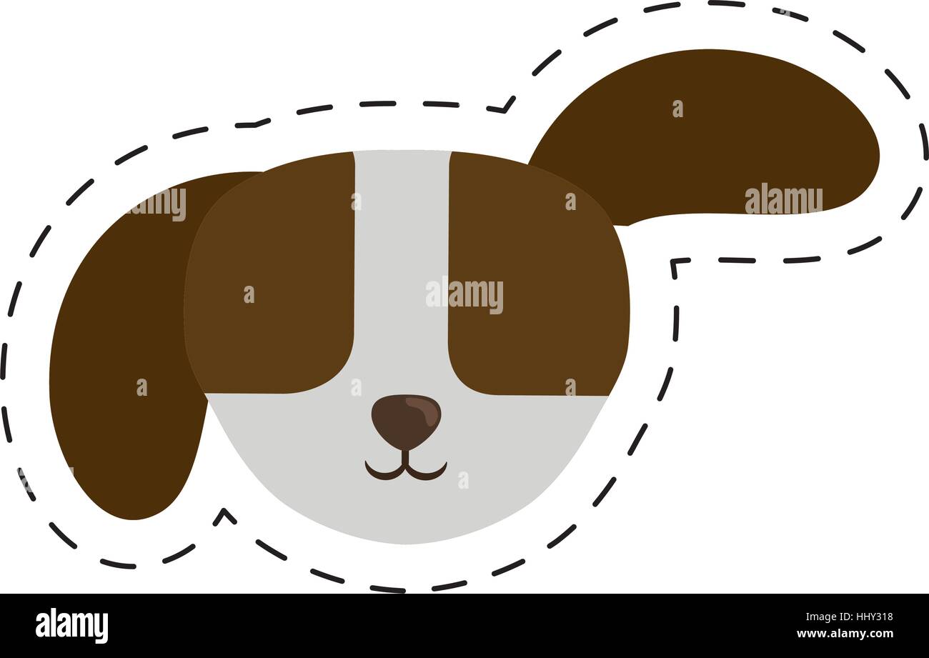 small puppy dog pet line dotted Stock Vector Image & Art - Alamy