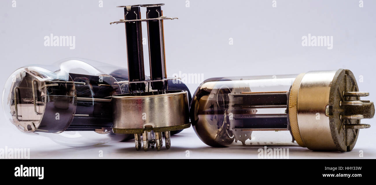vacuum electronic radio tubes. Isolated image on white background Stock ...