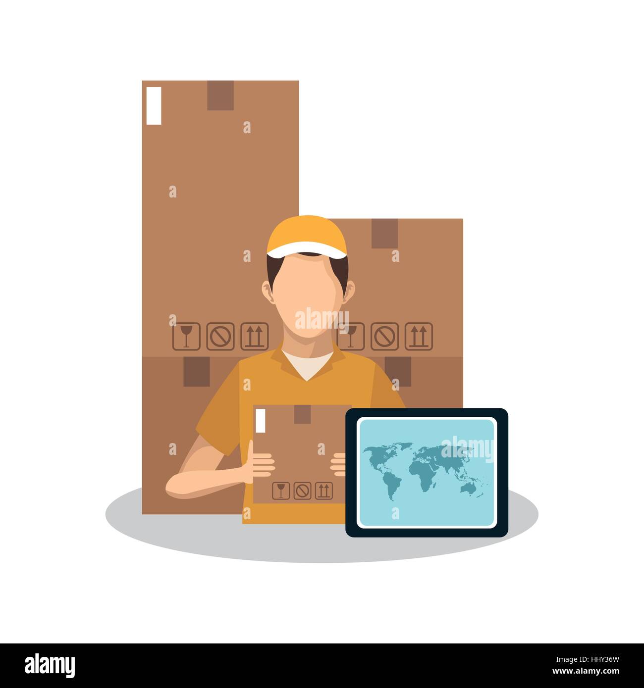 Boy delivery logistics Stock Vector Images - Alamy