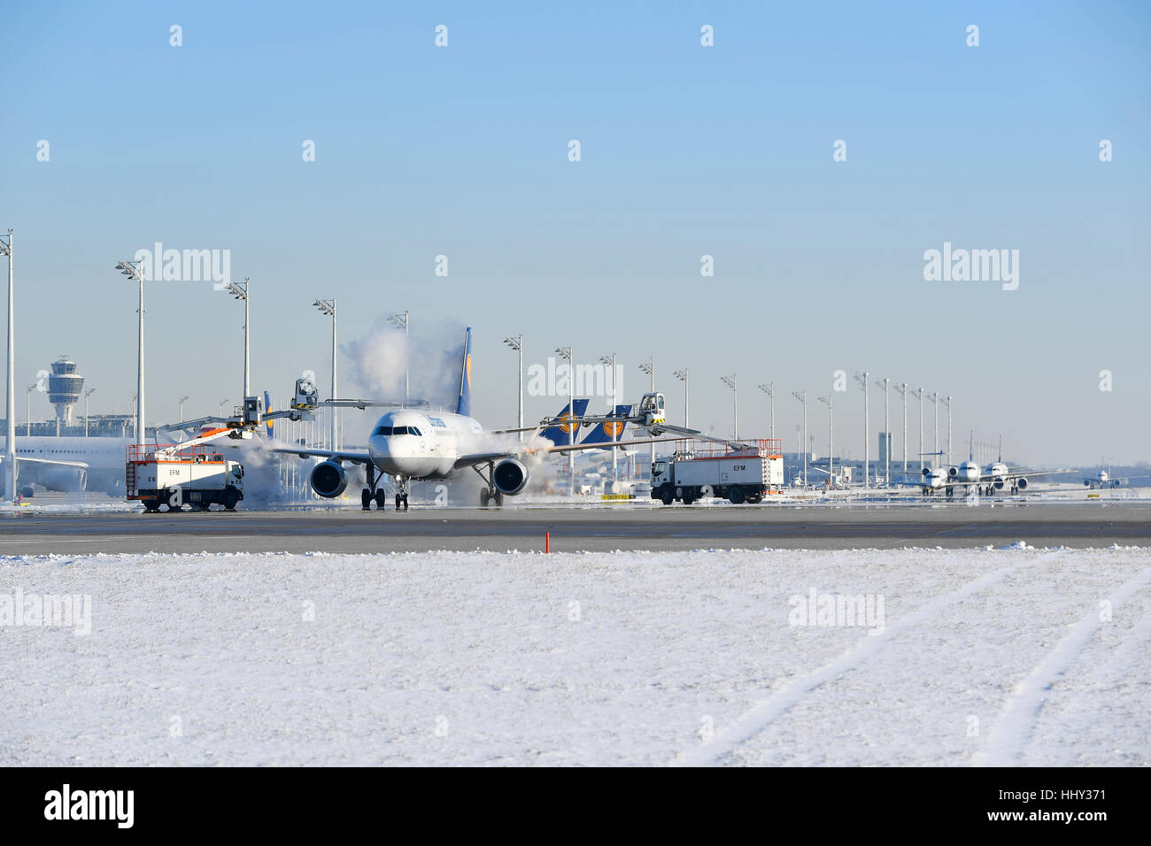 Lufthansa, Airbus, A 321, winter, snow, ice, iced, cold, weather ...