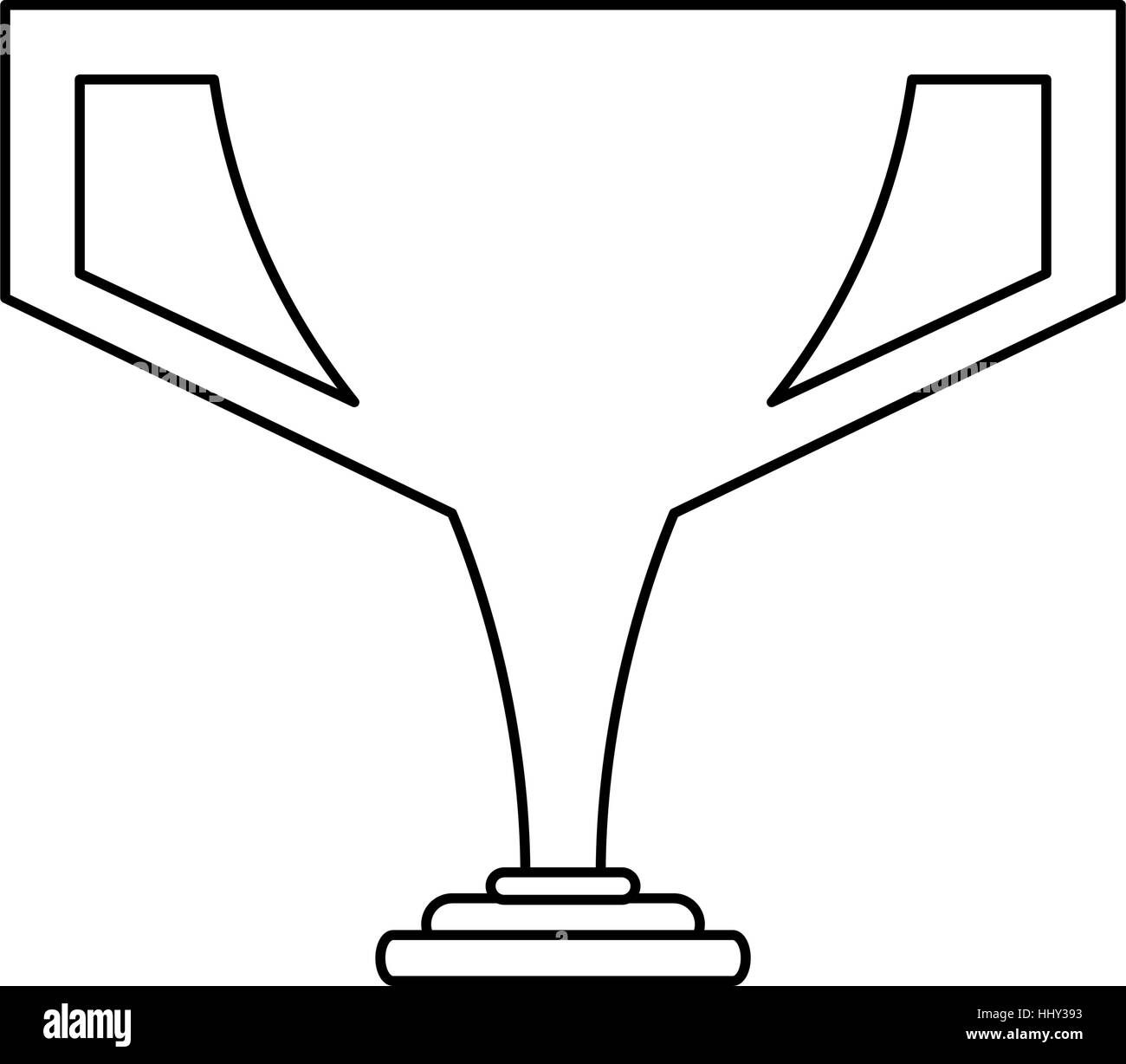 trophy victory winner american football outline Stock Vector Image ...