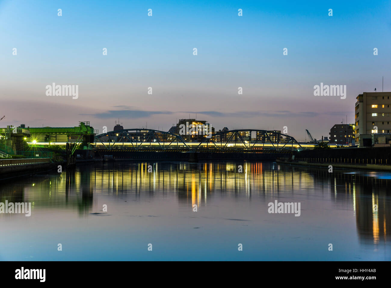 Keisei Line Sumida River Bridge, Sumida River, Tokyo,Japan Stock Photo ...