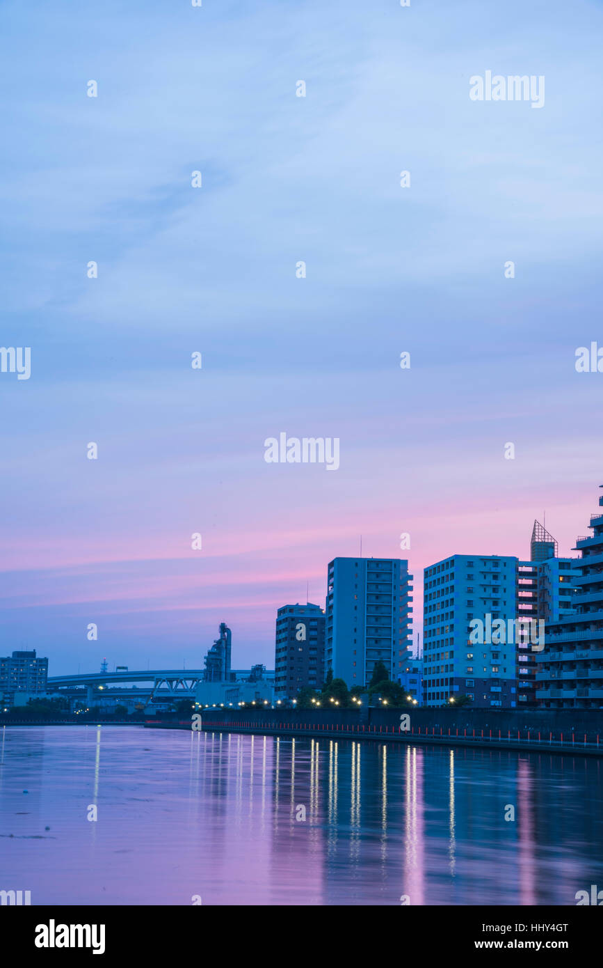 Sumida River view from Odaibashi Bridge, Sumida River,Tokyo,Japan Stock ...