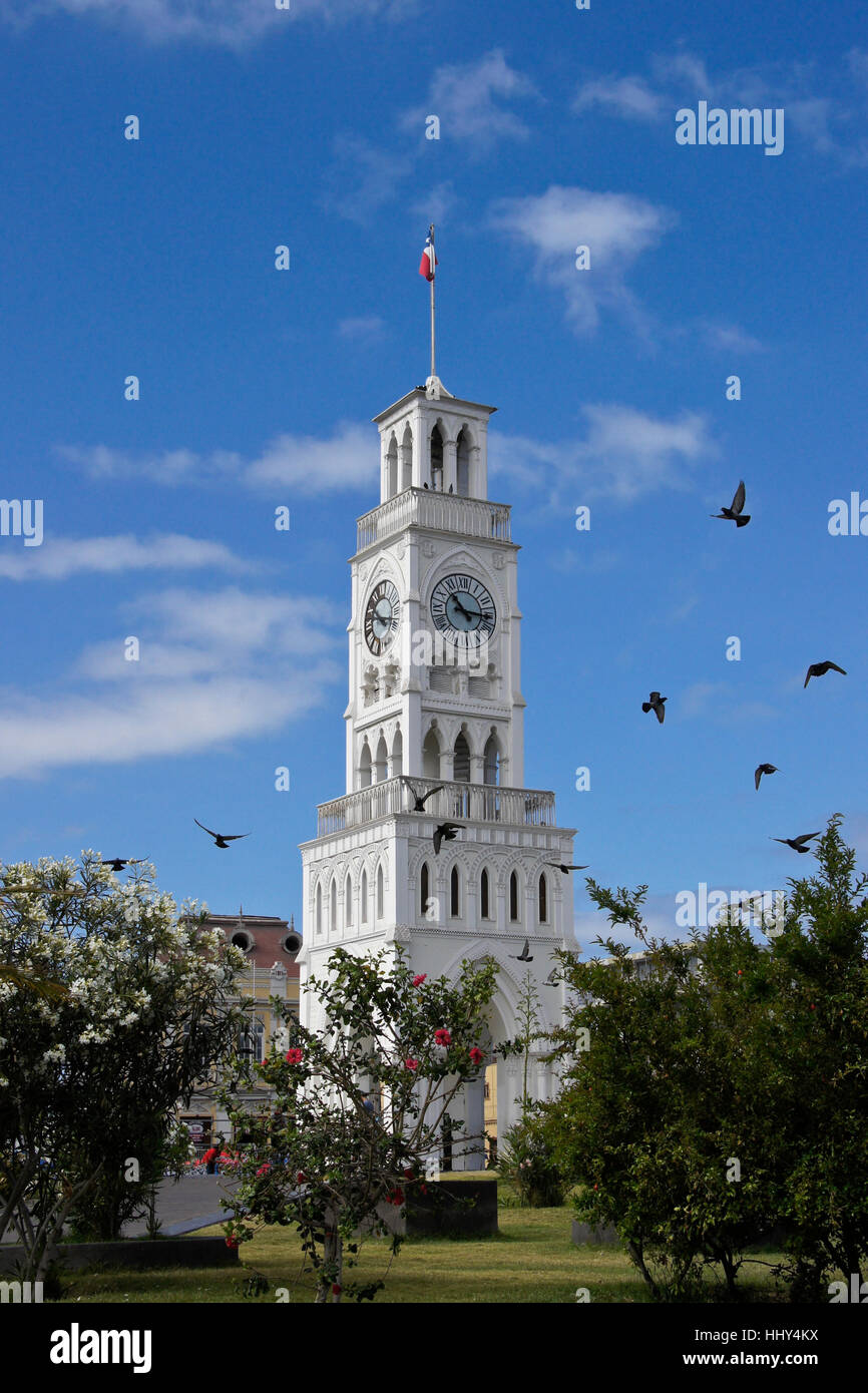 The Torre Reloj (Clock Tower) in Plaza Prat, Iquique, Chile Stock Photo ...