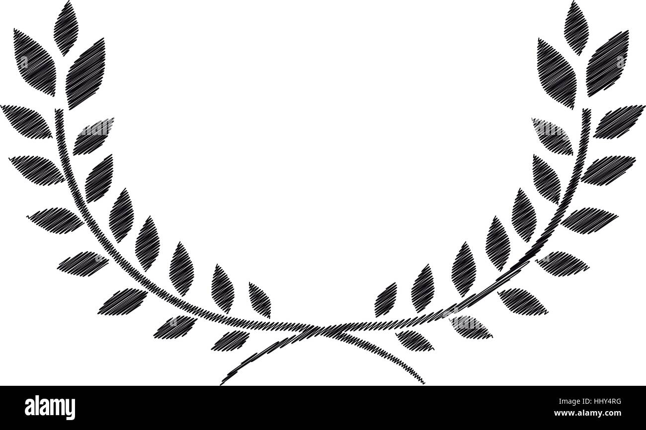 striped monochrome half crown with olive long branch vector ...