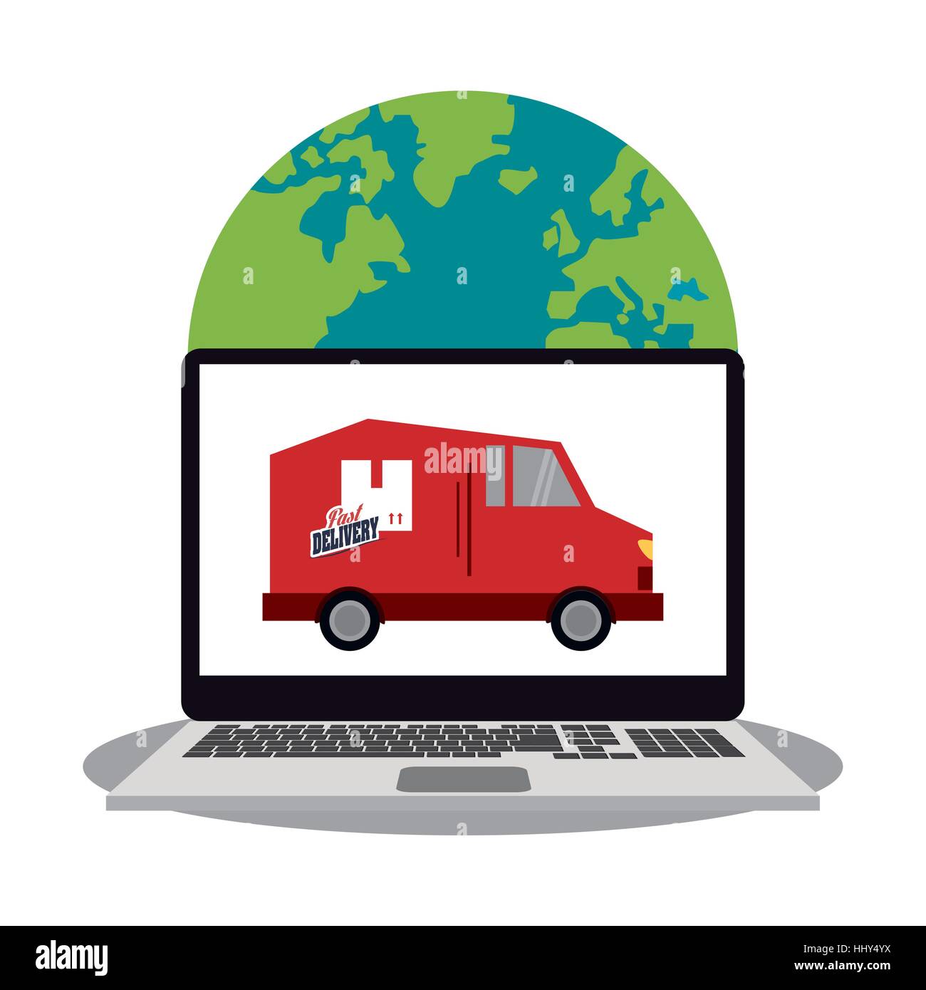 Logistics laptop computer delivery transportation Cut Out Stock Images ...