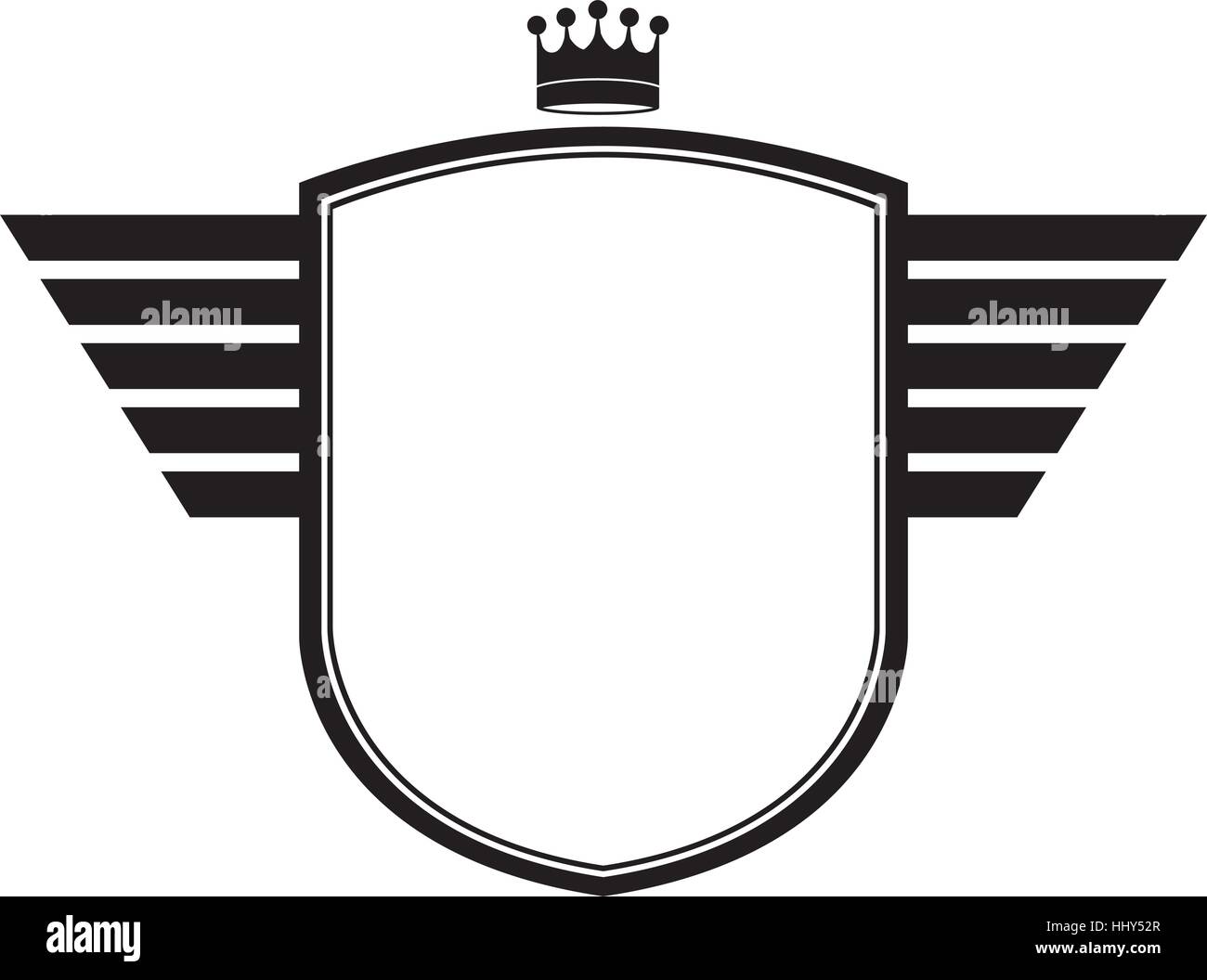 monochrome shield contour with crown and olive branch vector ...