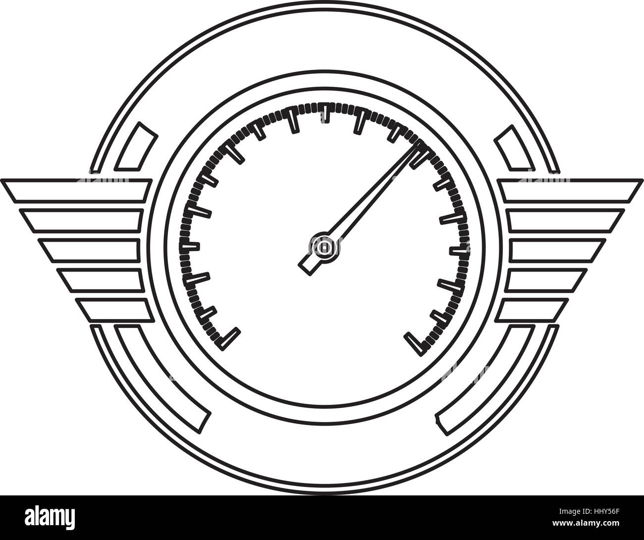 silhouette speedometer prize in monochrome vector illustration Stock ...