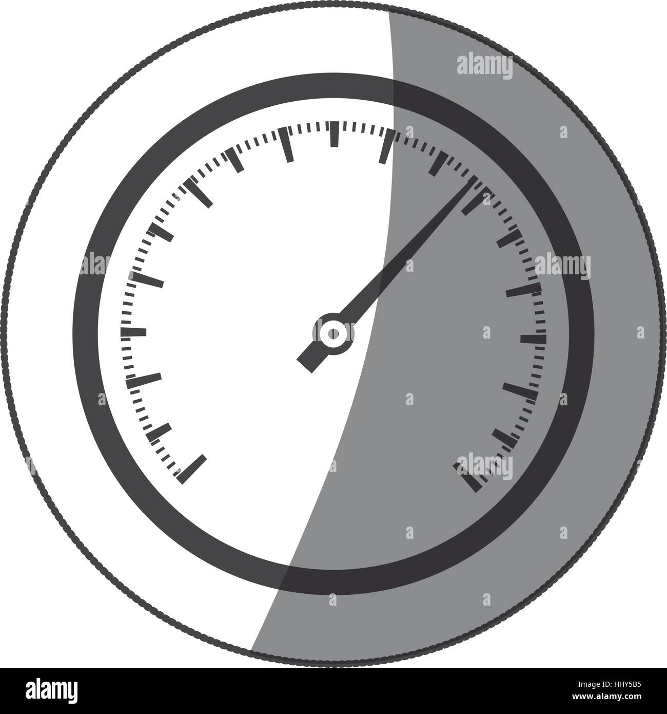 sticker monochrome big speedometer with half shaded vector illustration ...