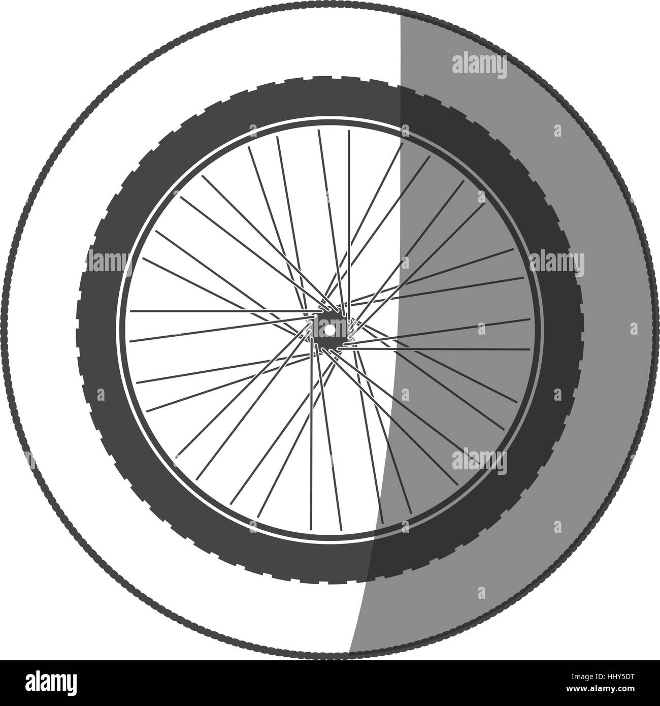 sticker motorcycle wheel monochrome with half shaded vector ...