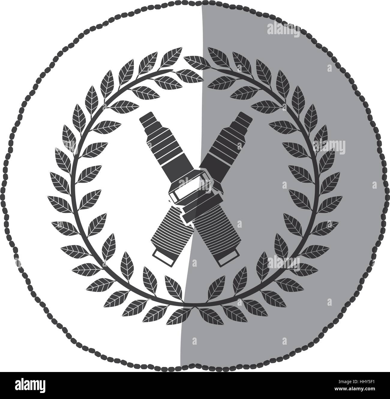 Spark plug monochrome sticker black Stock Vector Images - Alamy