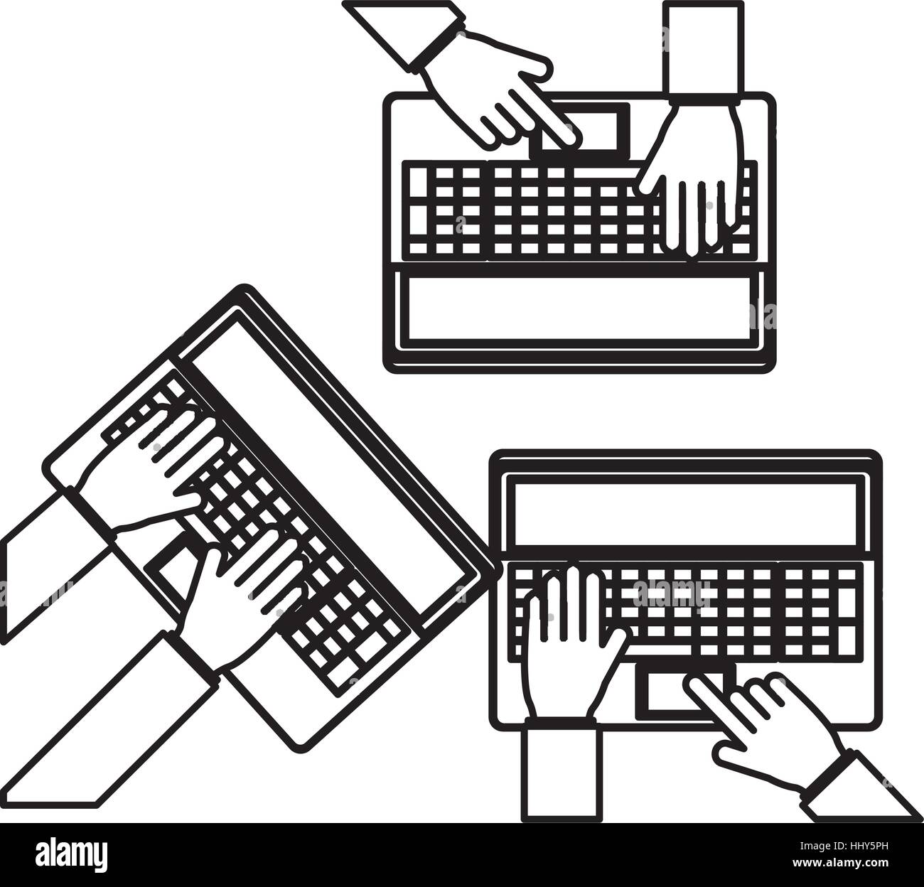 Hands Laptop Typing Vector Illustration High Resolution Stock ...