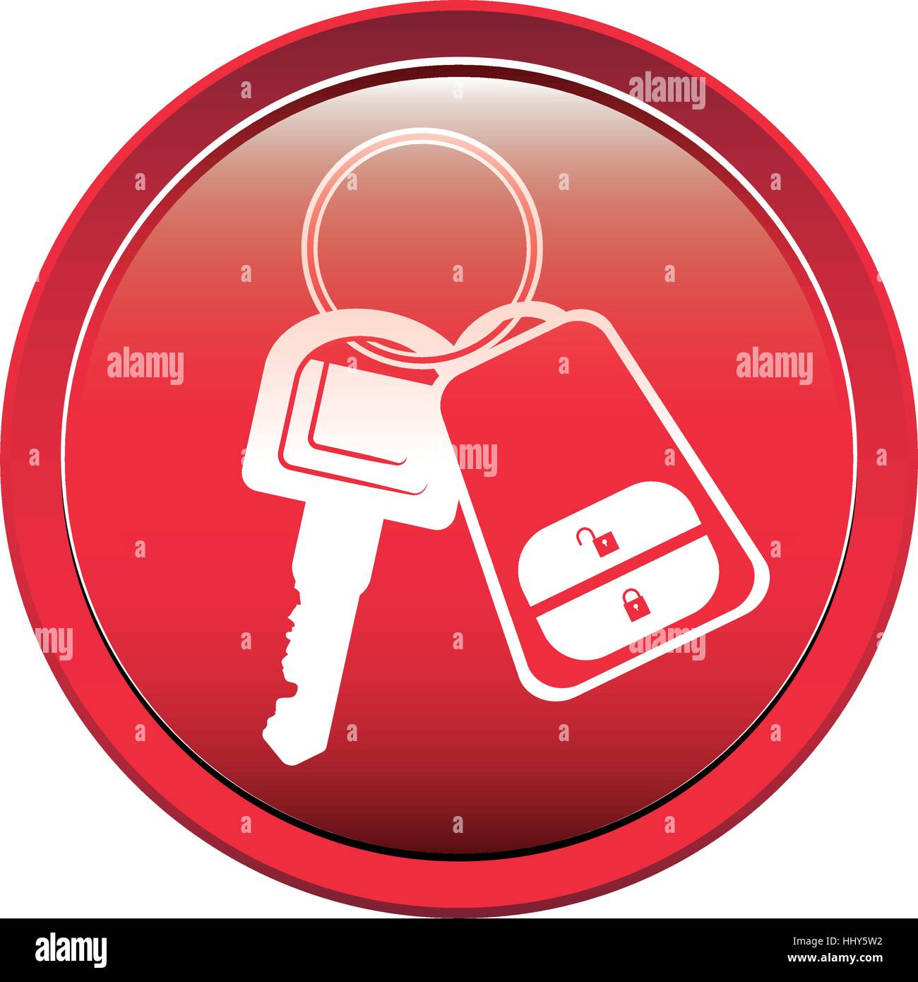 Button with keys and keychain vector illustration Stock Vector Image ...
