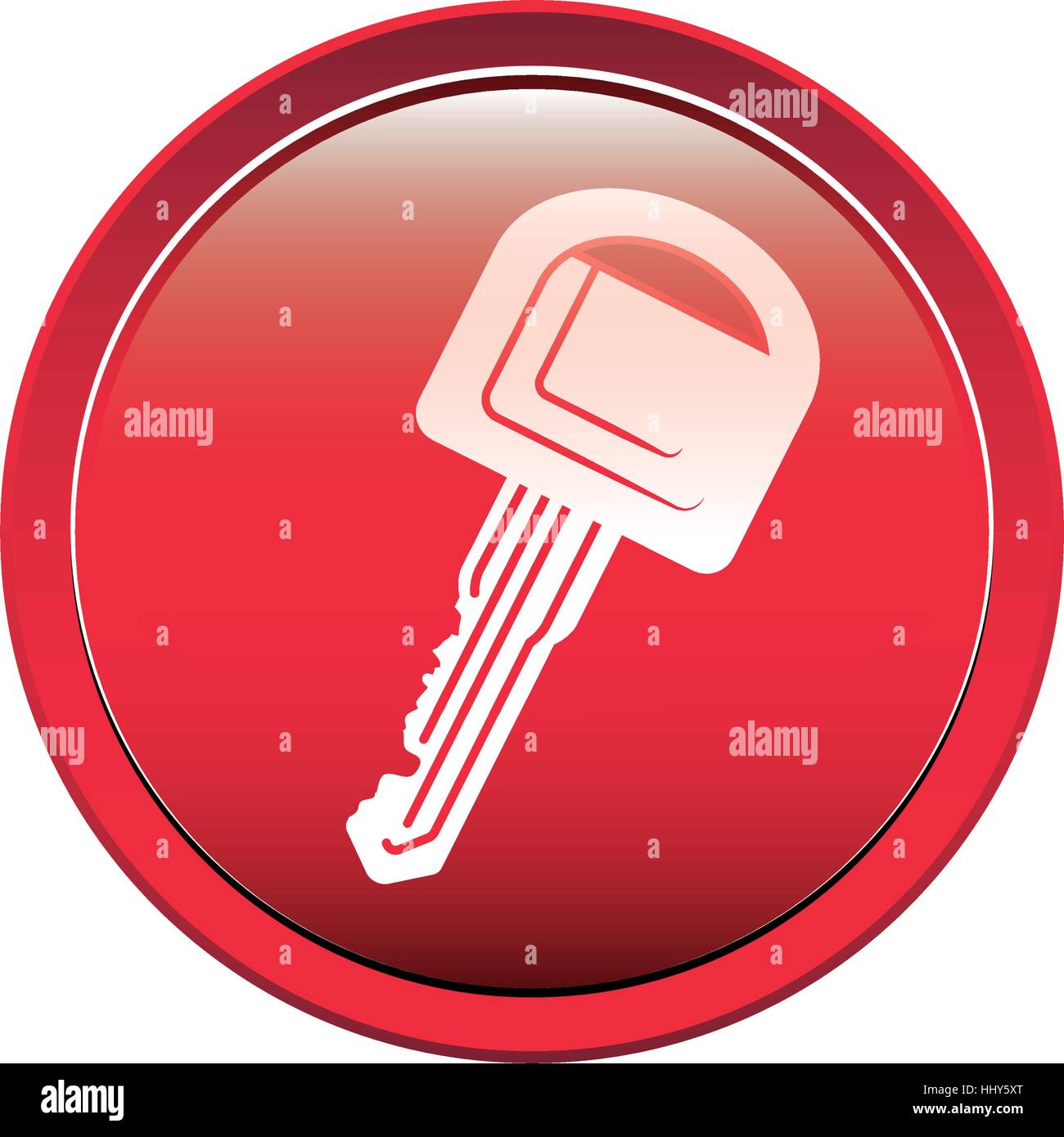 button shape with silhouette key vector illustration Stock Vector Image ...