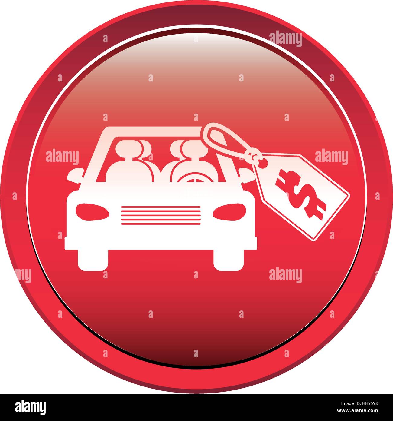button with car and price tag dollar vector illustration Stock Vector ...