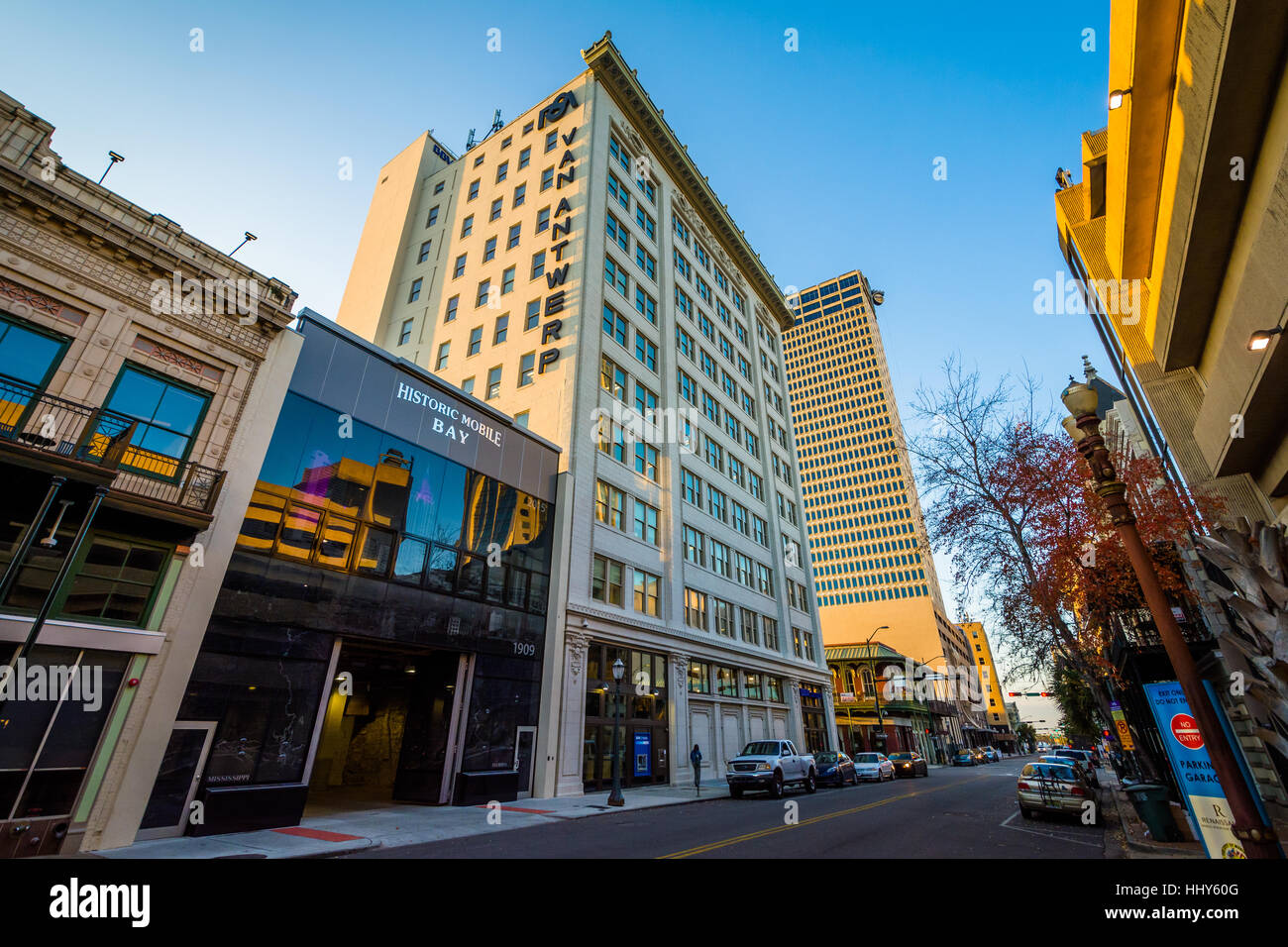 Buildings on Royal Street, in downtown Mobile, Alabama Stock Photo - Alamy