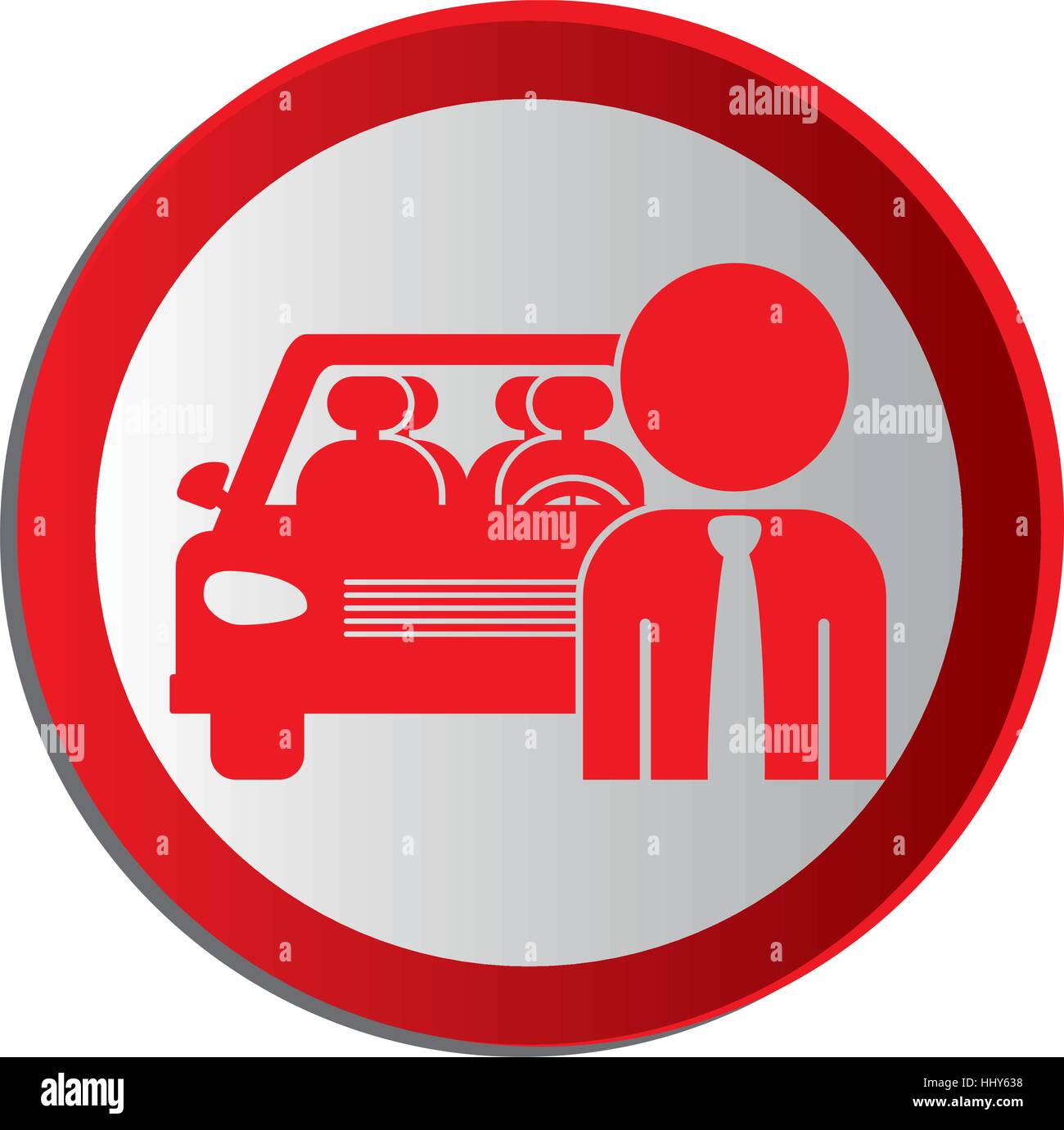 circular shape with driver and vehicle vector illustration Stock Vector ...