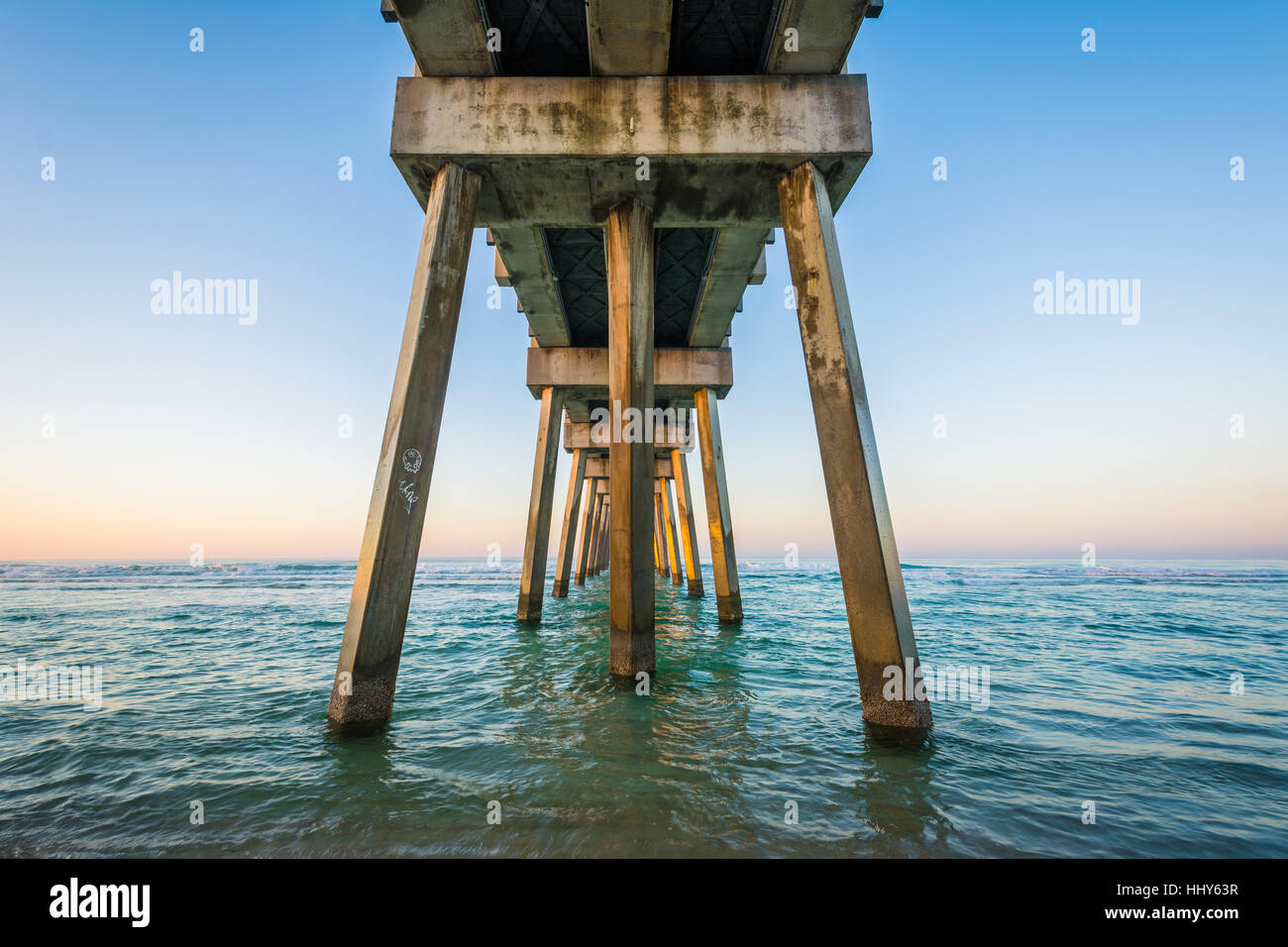 The M.B. Miller County Pier and Gulf of Mexico at sunrise, in Panama ...