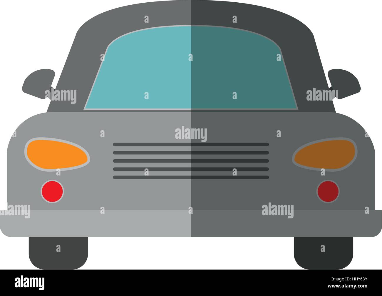 front view gray automobile icon vector illustration Stock Vector Image ...