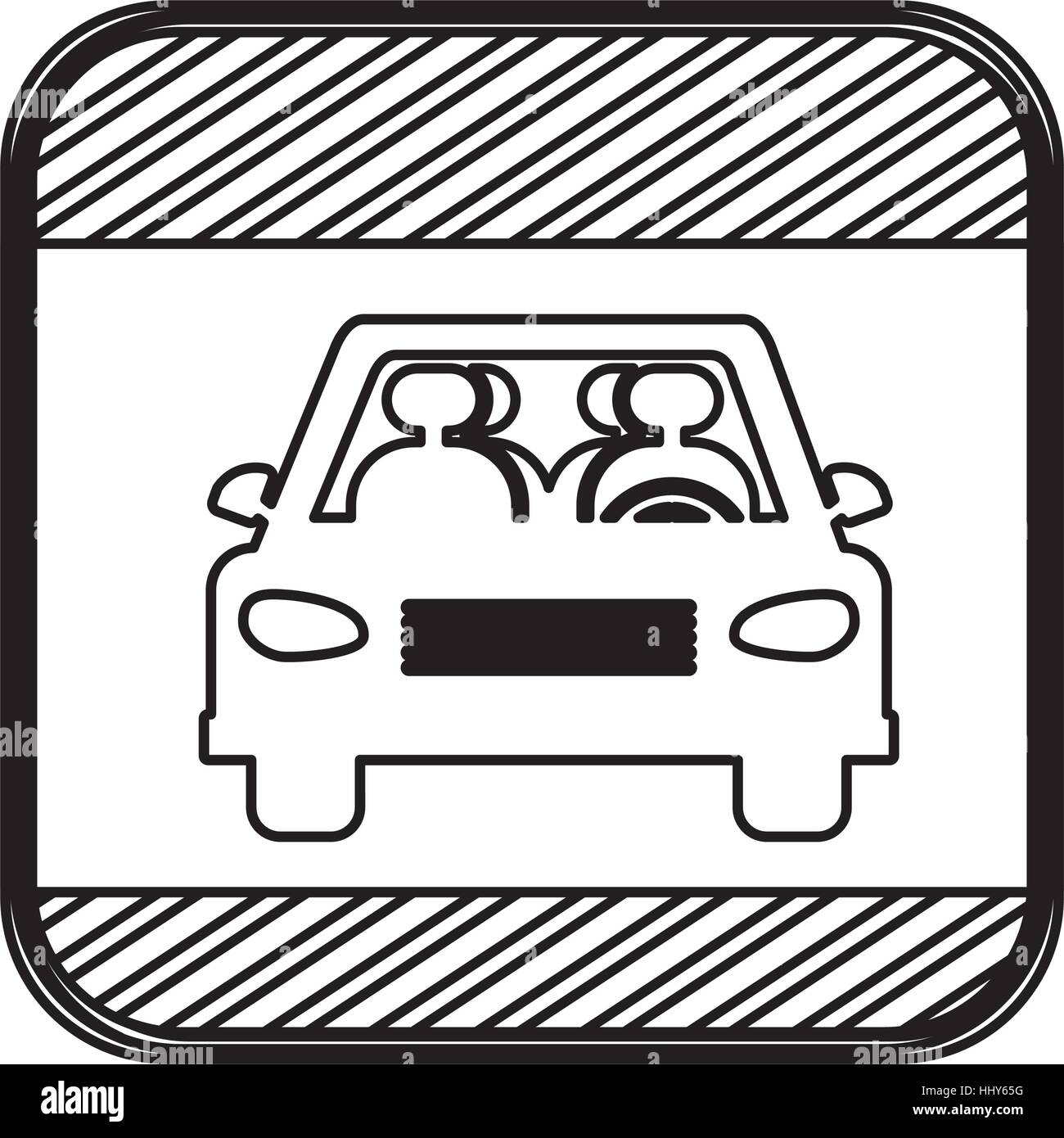 silhouette square shape traffic sign of car crossing vector ...