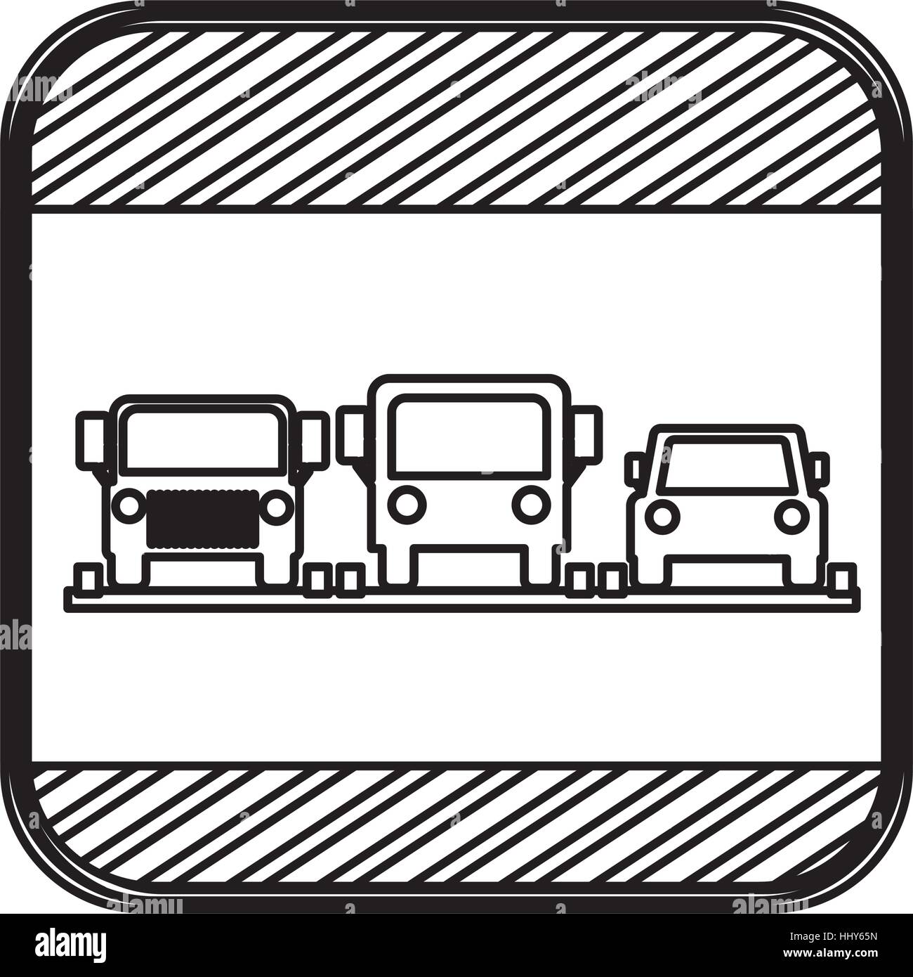 silhouette square shape traffic sign parking area for cars vector ...