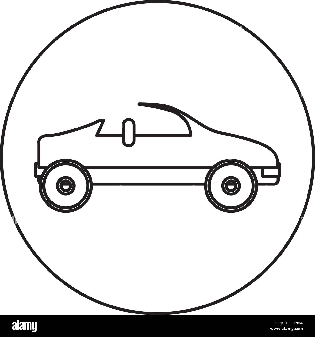 silhouette circular shape with convertible vector illustration Stock ...