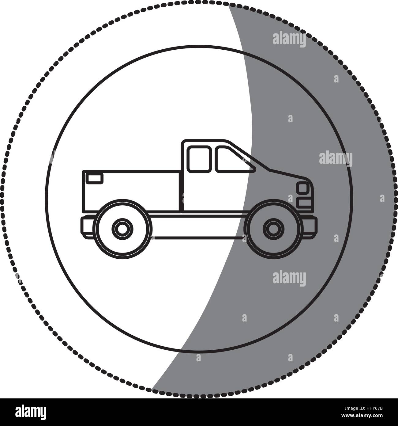 Silhouette circular sticker van vector Stock Vector Images - Alamy