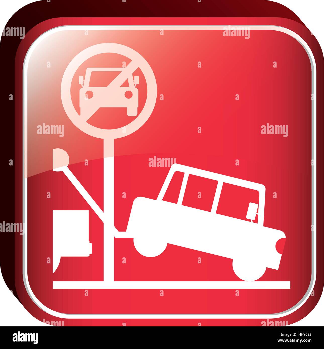 square button parking prohibited sign vector illustration Stock Vector ...