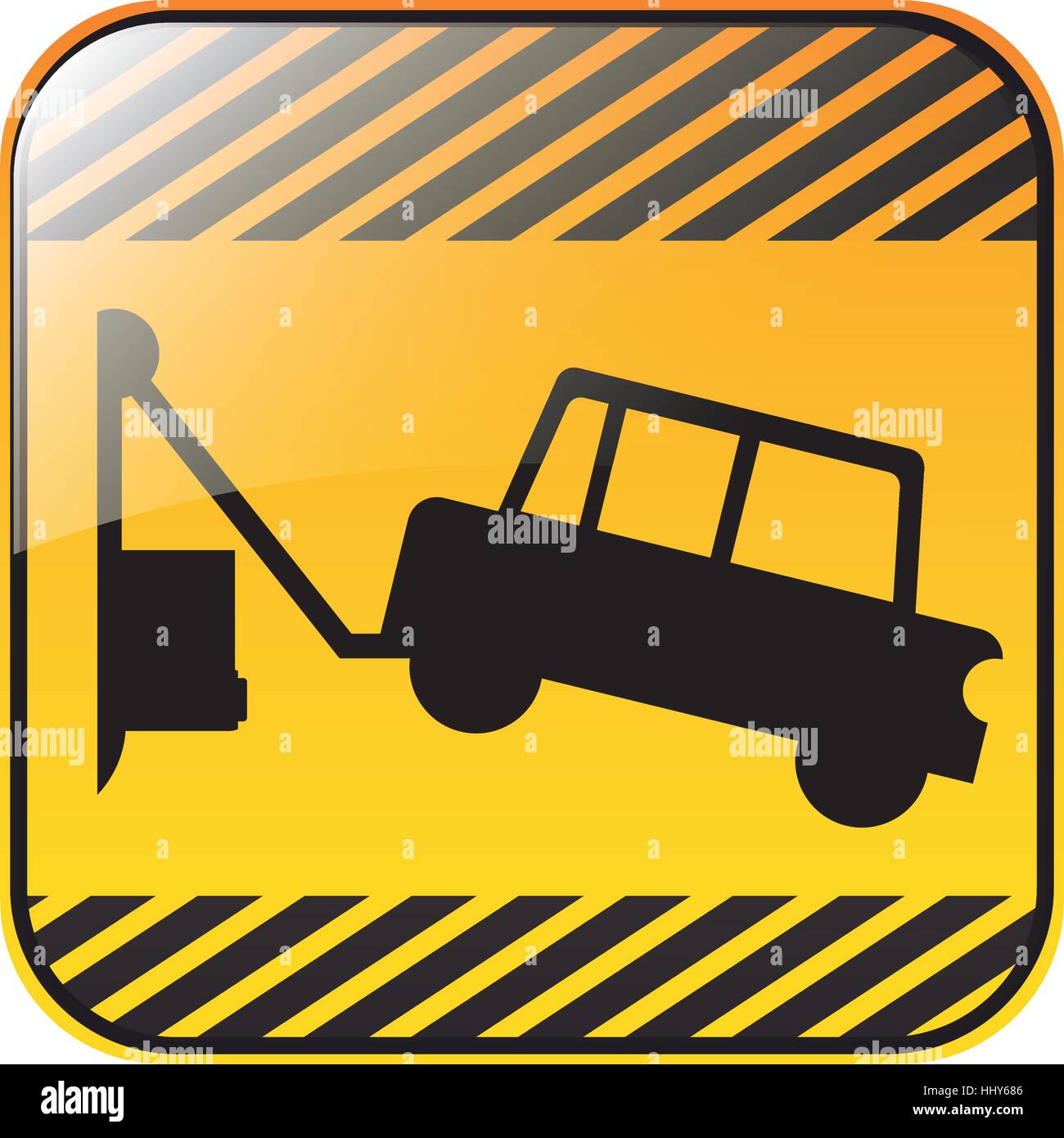 road sign square with tow truck vector illustration Stock Vector Image ...