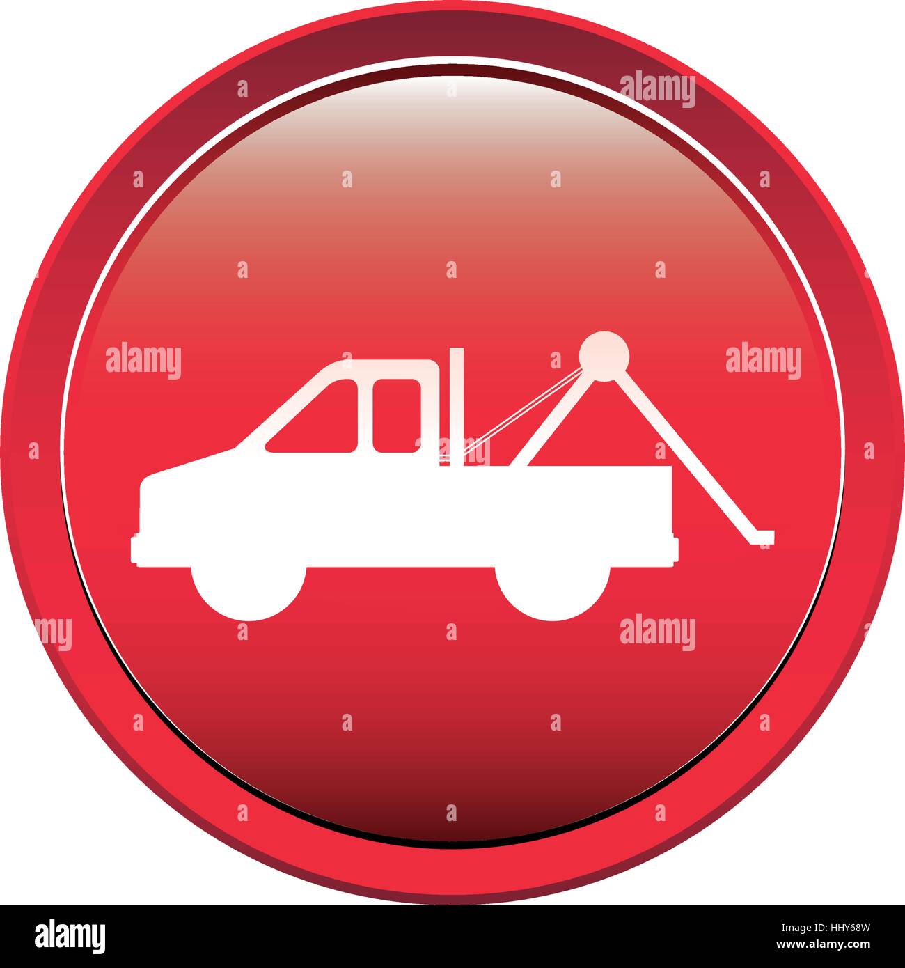 circular button with tow truck vector illustration Stock Vector Image ...