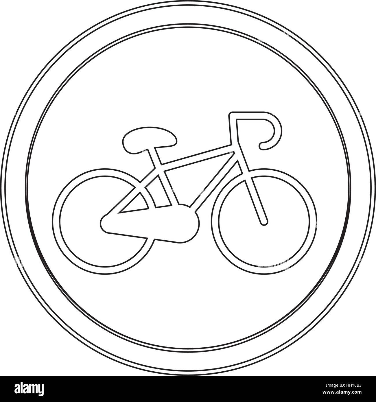 silhouette circular shape with bicycle icon vector illustration Stock ...