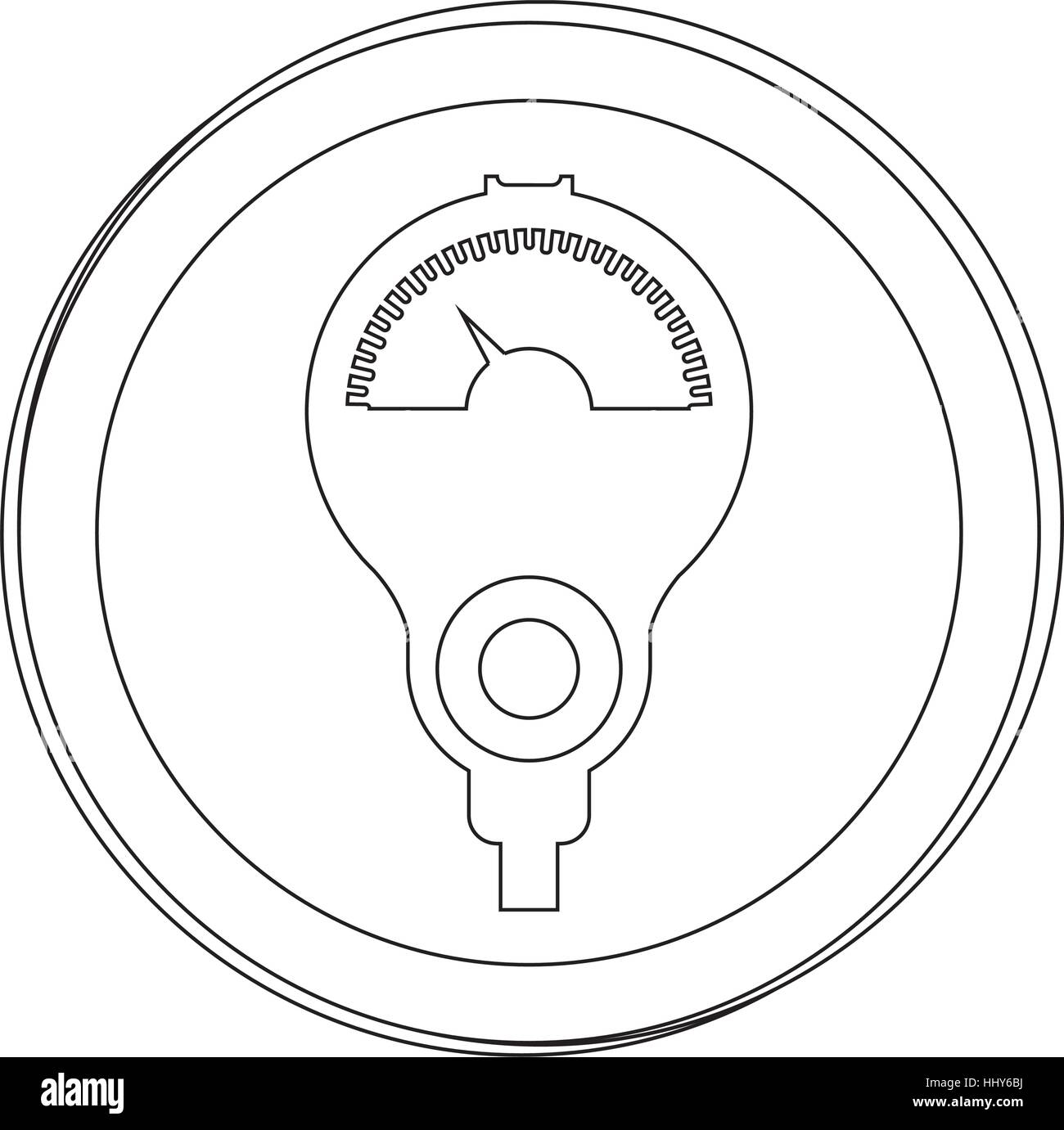 silhouette circular shape with parking meter vector illustration Stock ...
