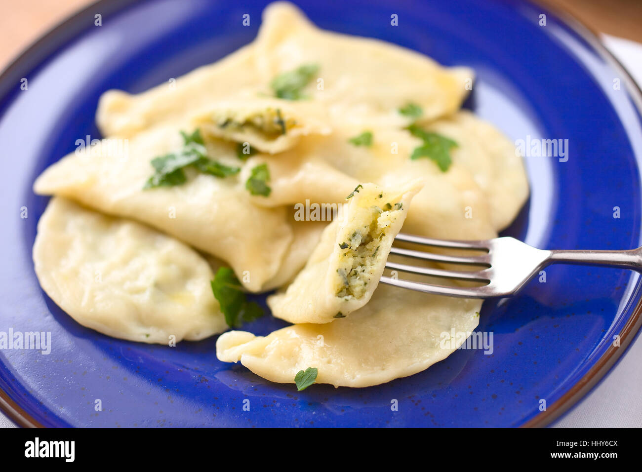Pierogi, boiled dumpling Stock Photo - Alamy