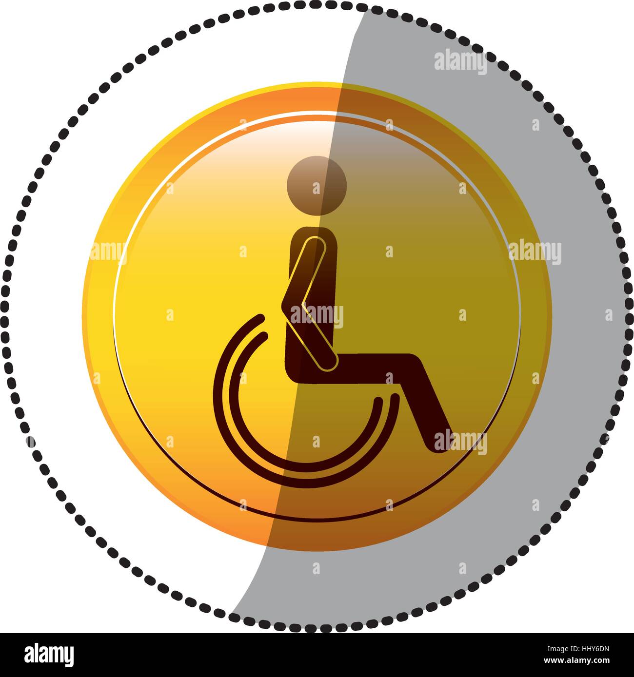 dotted sticker with person sitting wheelchair vector illustration Stock ...