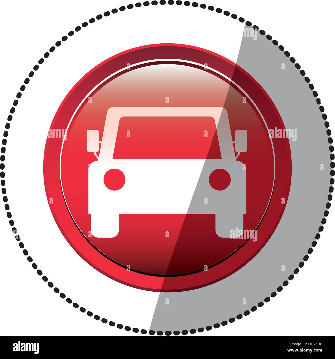 dotted sticker with road sign of car crossing vector illustration Stock ...