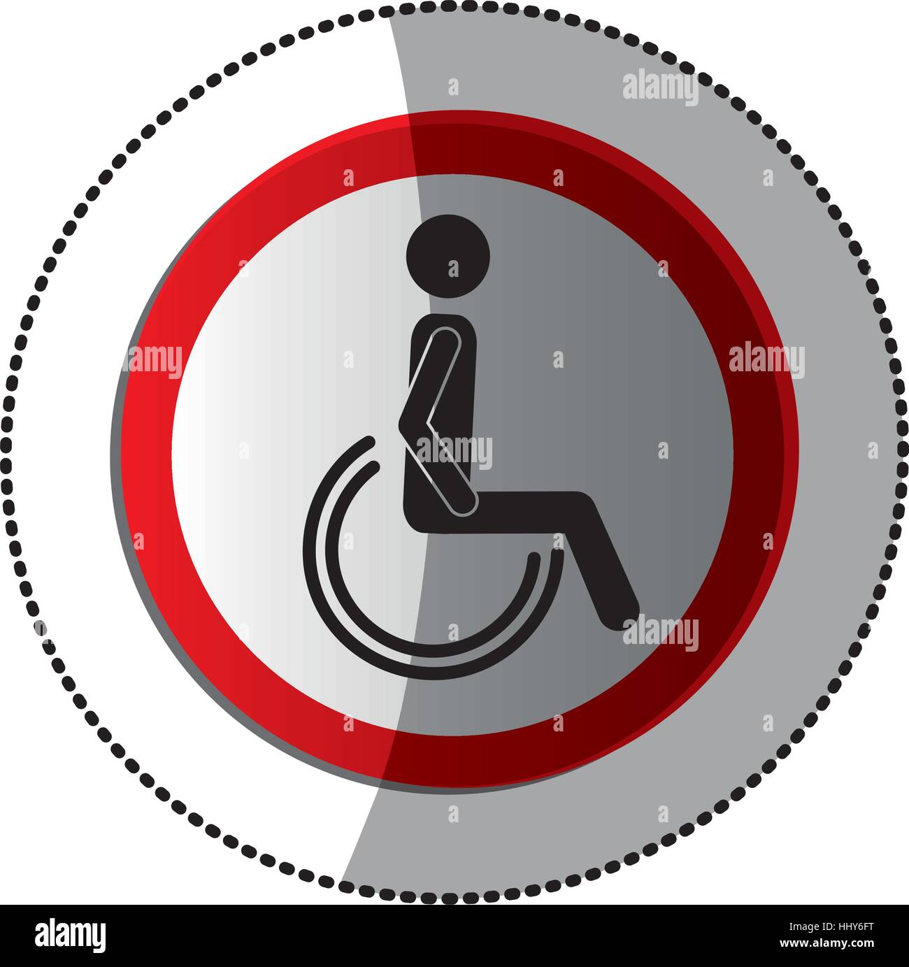 dotted sticker with avatar sitting wheelchair vector illustration Stock ...