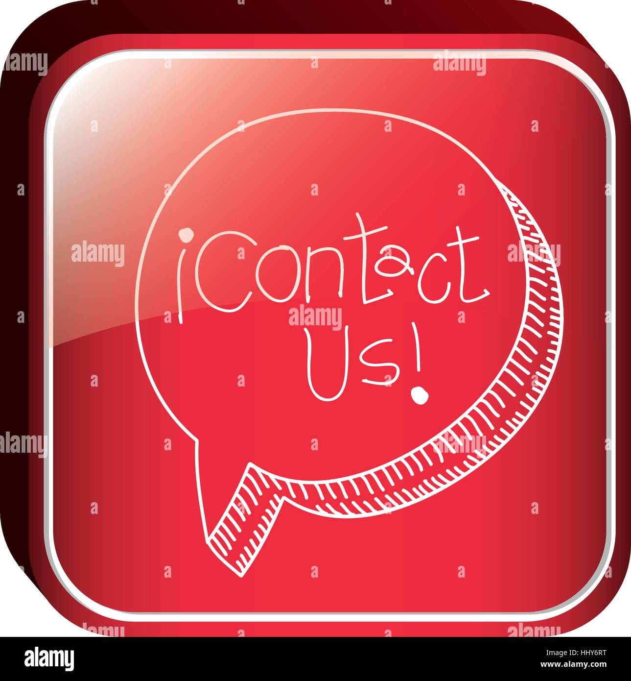 square button with dialogue balloon contact us vector illustration ...
