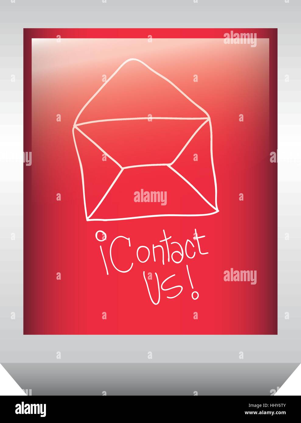 rectangle button with silhouette envelope and contact us vector ...