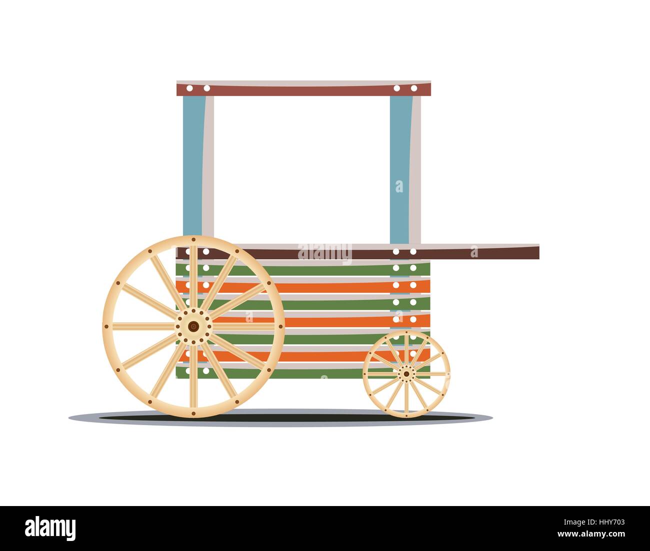 Wooden cart isolated on white background Vector illustration Stock ...