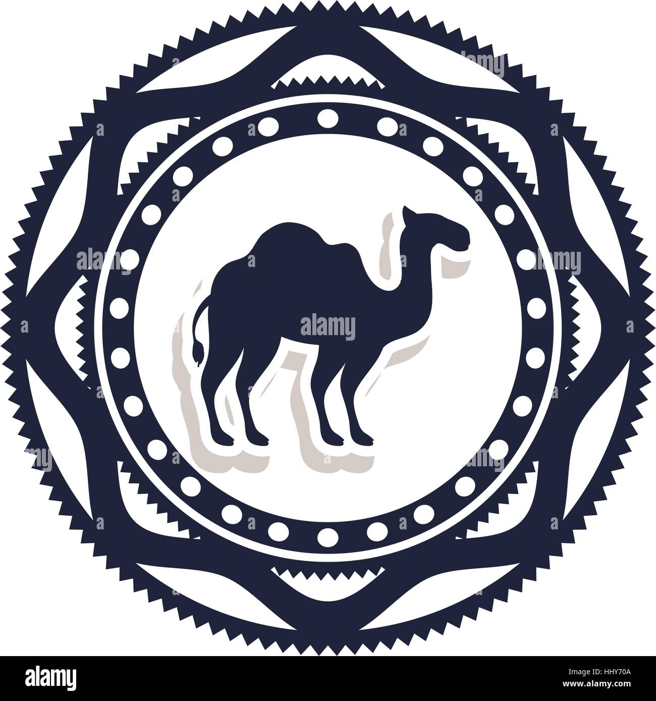 silhouette border with camel icon vector illustration Stock Vector ...