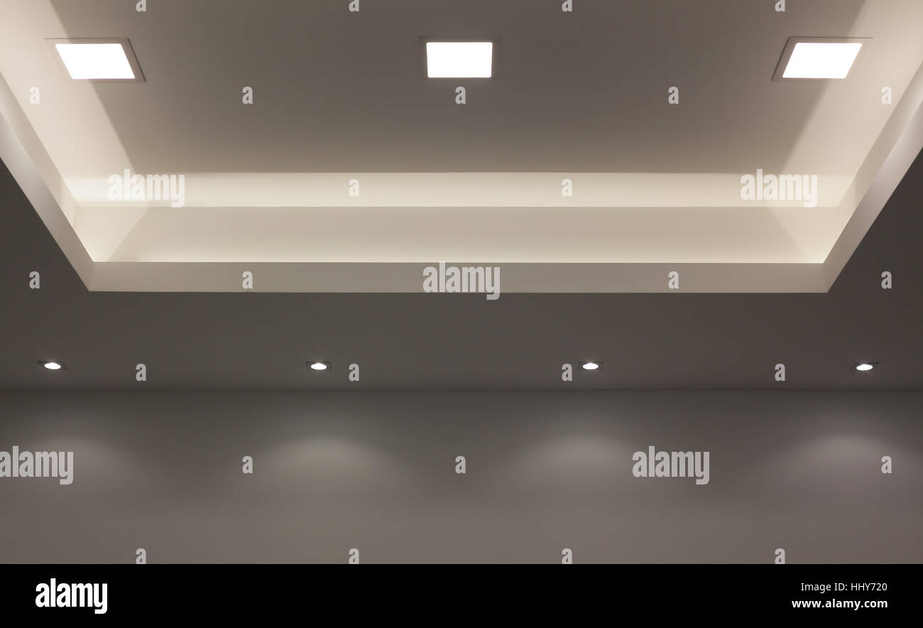 Details of installed modern lights in the ceiling Stock Photo - Alamy