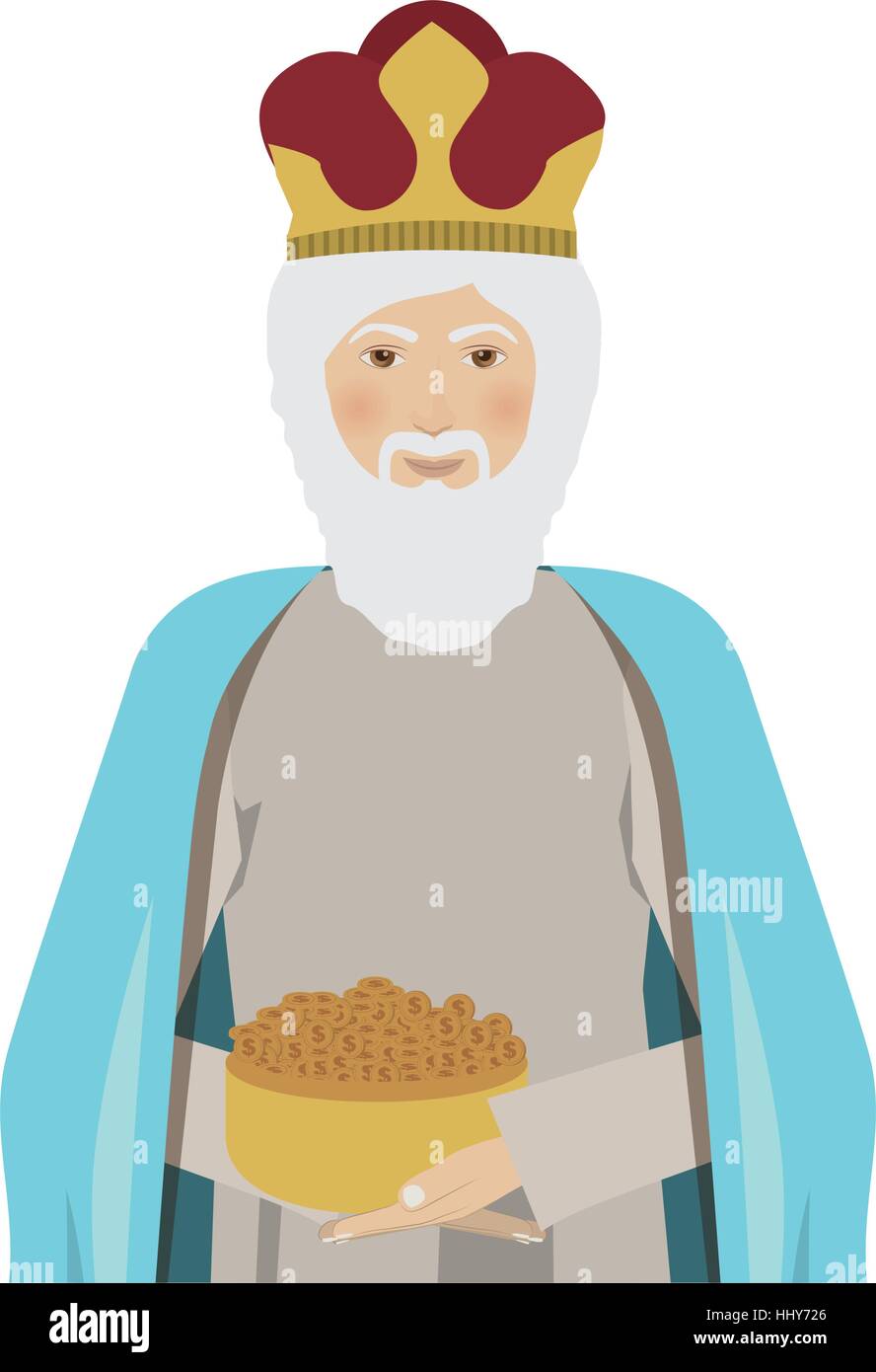 half body figure human a wise man gaspar vector illustration Stock ...