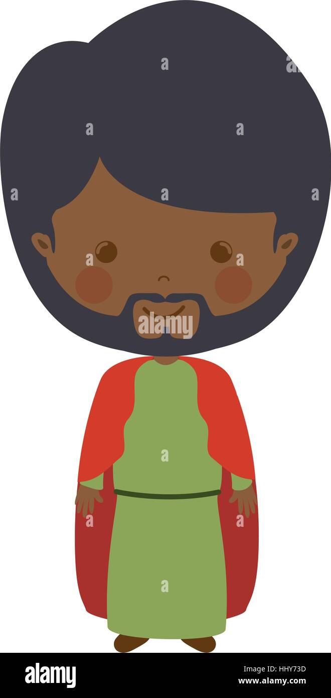 brunette wise man melchor cartoon vector illustration Stock Vector ...