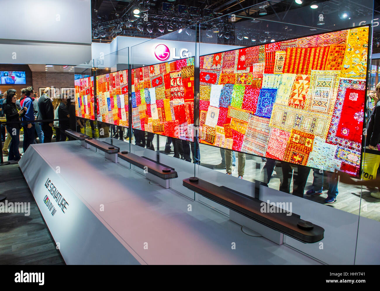 LAS VEGAS - JAN 08 : The LG booth at the CES show in Las Vegas on ...