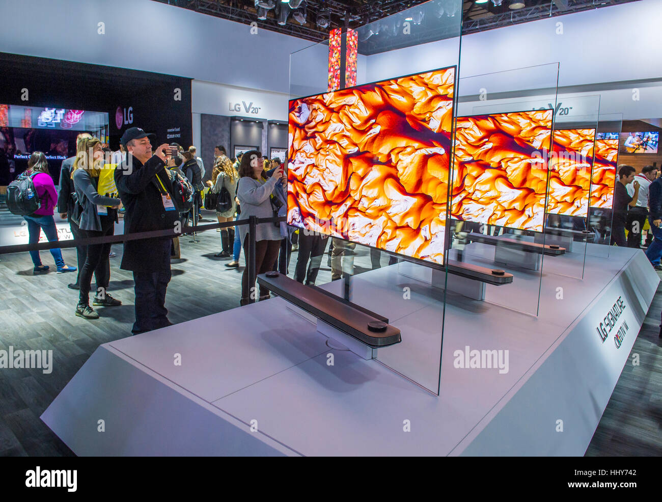 LAS VEGAS - JAN 08 : The LG booth at the CES show in Las Vegas on ...