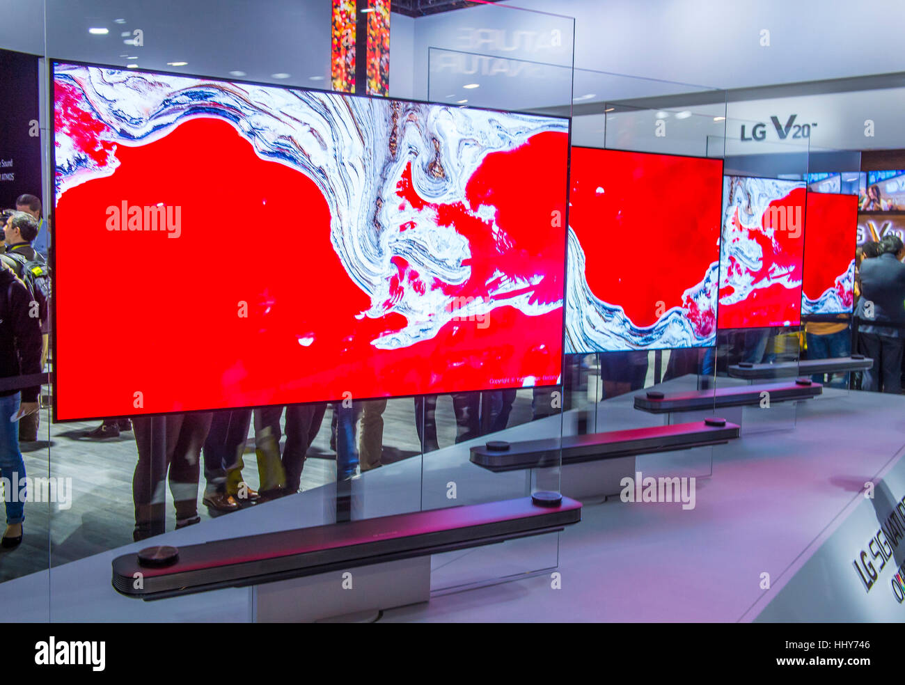 LAS VEGAS - JAN 08 : The LG booth at the CES show in Las Vegas on ...