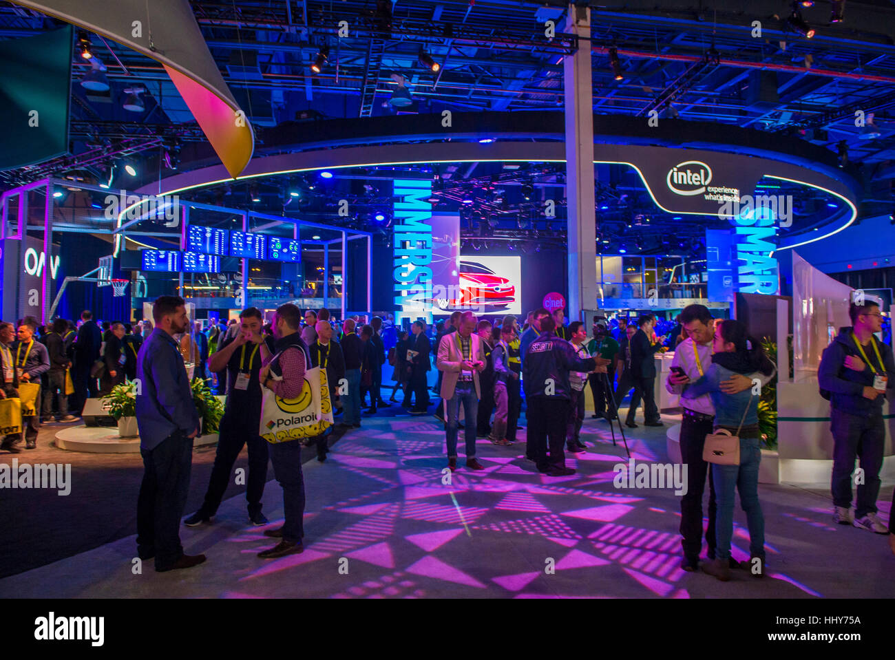 LAS VEGAS - JAN 08 : The Intel booth at the CES show in Las Vegas on ...